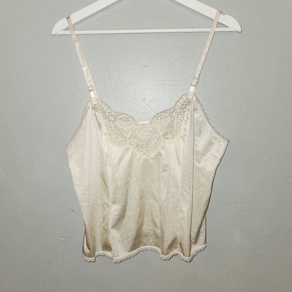 Adonna | Tops | Vintage Ivory Lace Trim Camisole | Poshmark